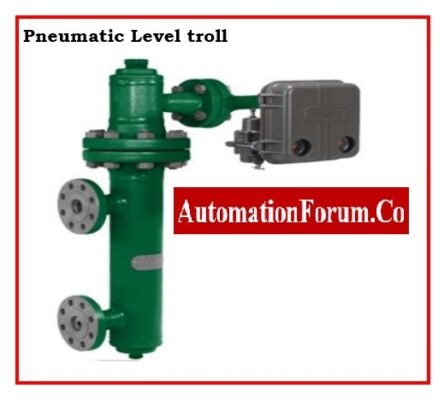 How does a Level troll work? Name the parts of a pneumatic Level troll.