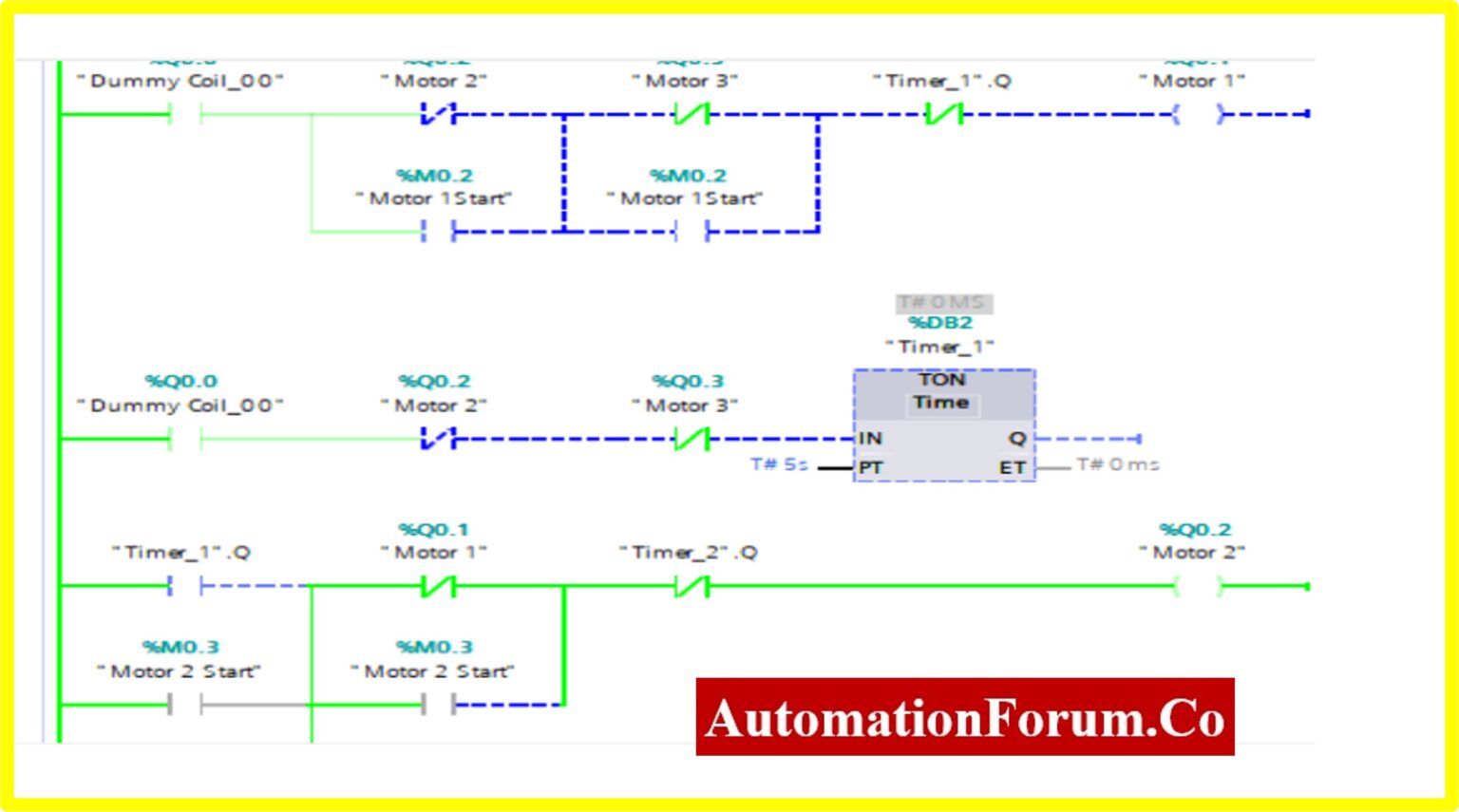 PLC Ladder Logic for Three Motors drive Simultaneously with ...
