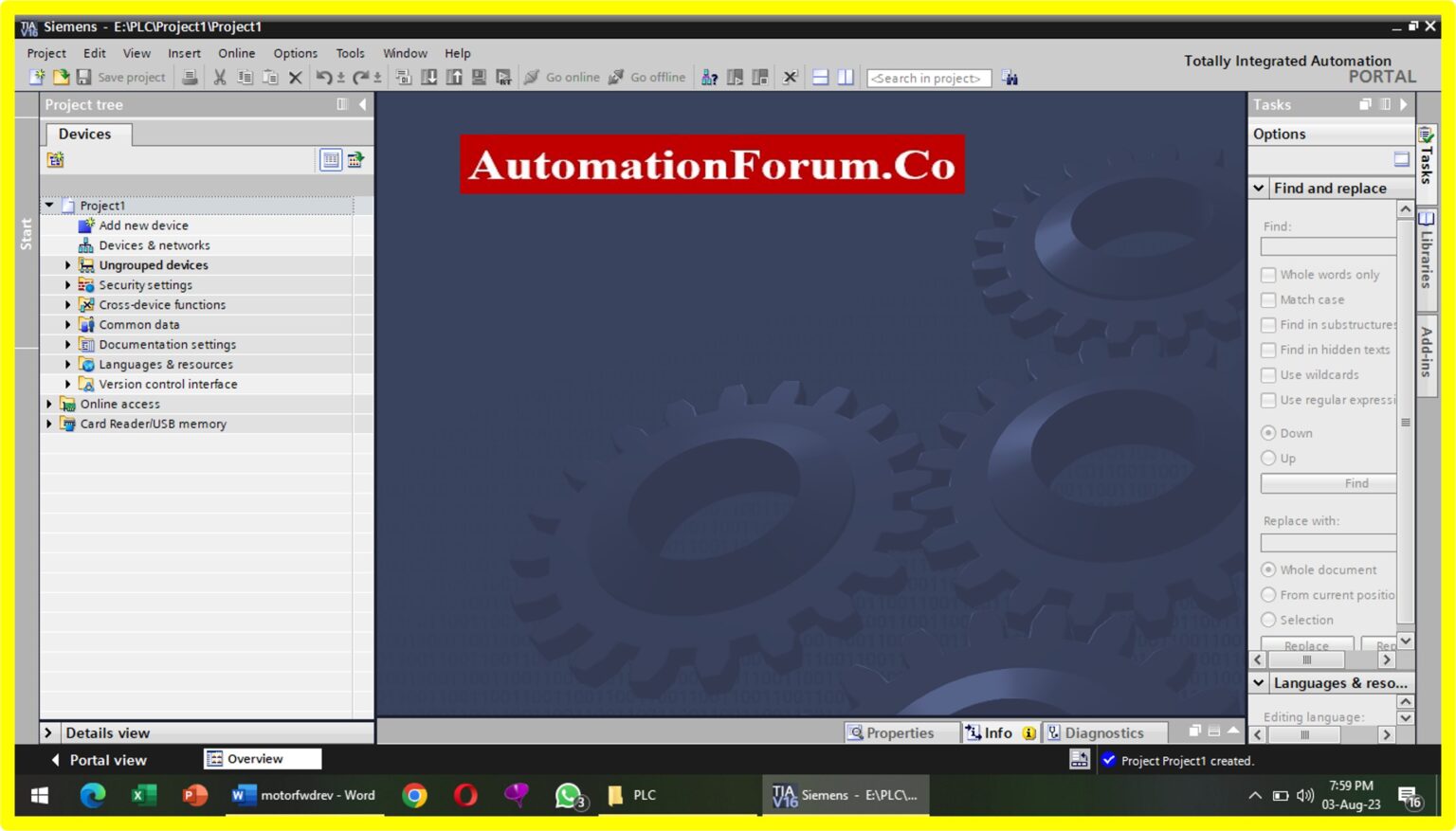 How to use Siemens TIA Portal to create PLC Ladder Logic for three phase motor Forward and Reverse
