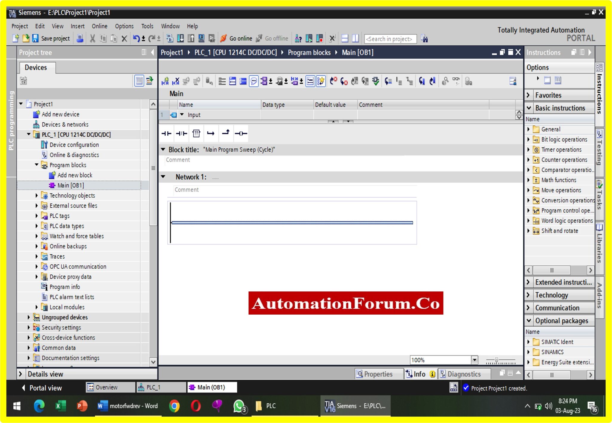 How to use Siemens TIA Portal to create PLC Ladder Logic for three phase motor Forward and Reverse