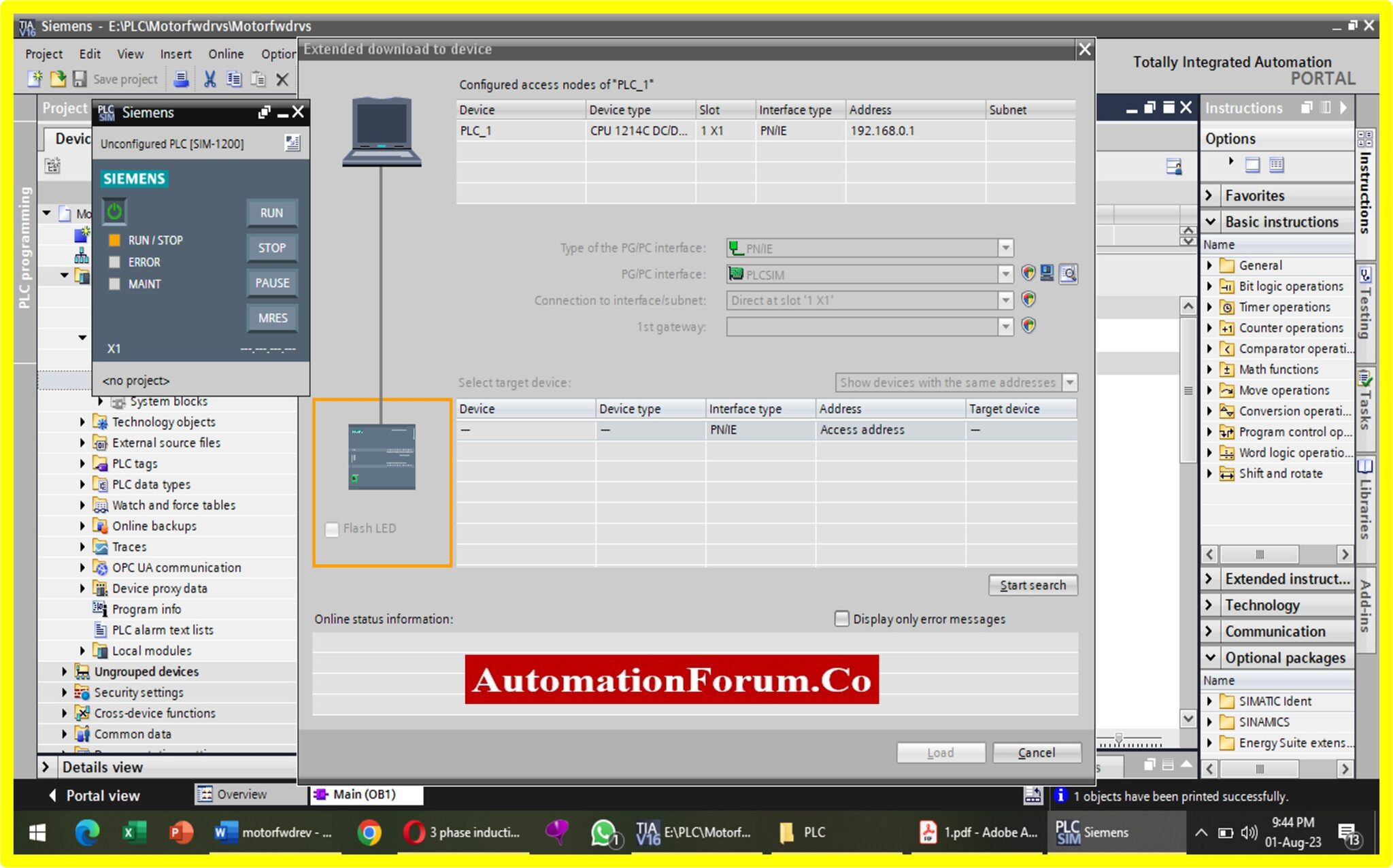 How to use Siemens TIA Portal to create PLC Ladder Logic for three ...
