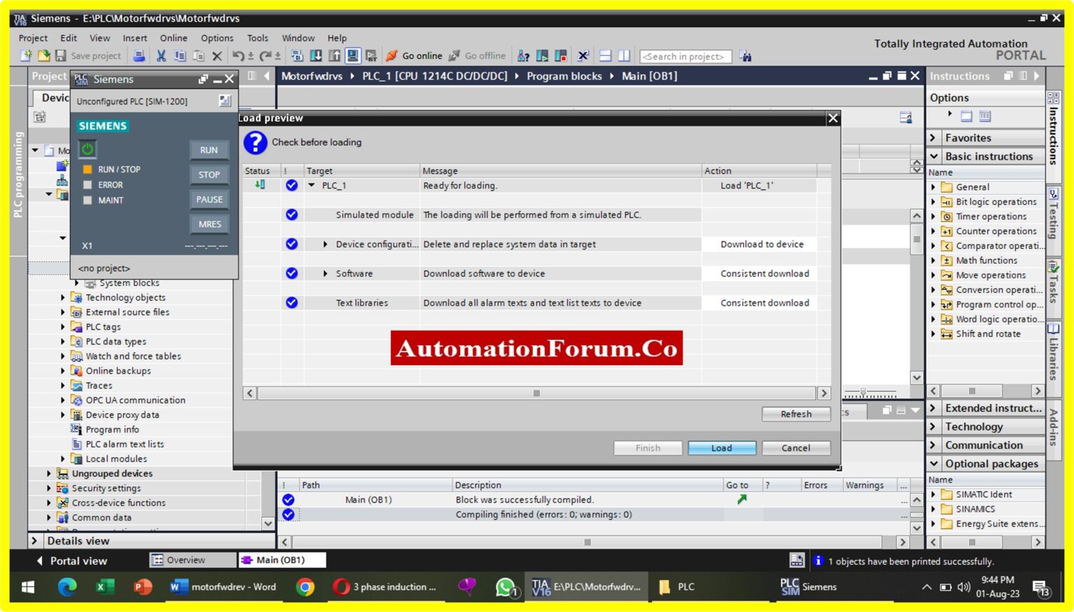 How to use Siemens TIA Portal to create PLC Ladder Logic for three ...