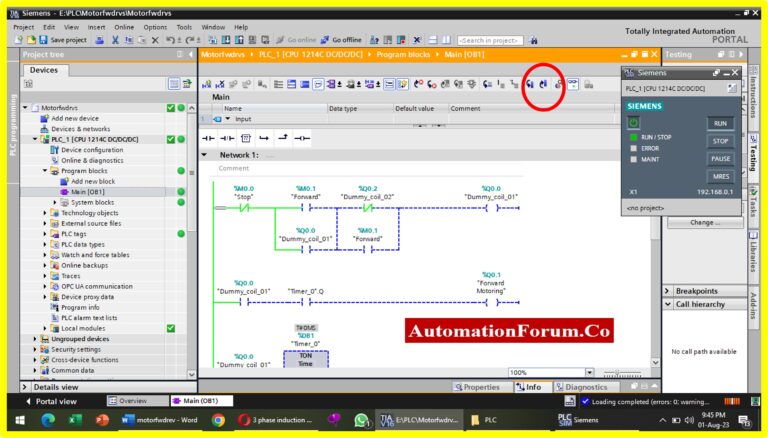 How to use Siemens TIA Portal to create PLC Ladder Logic for three ...