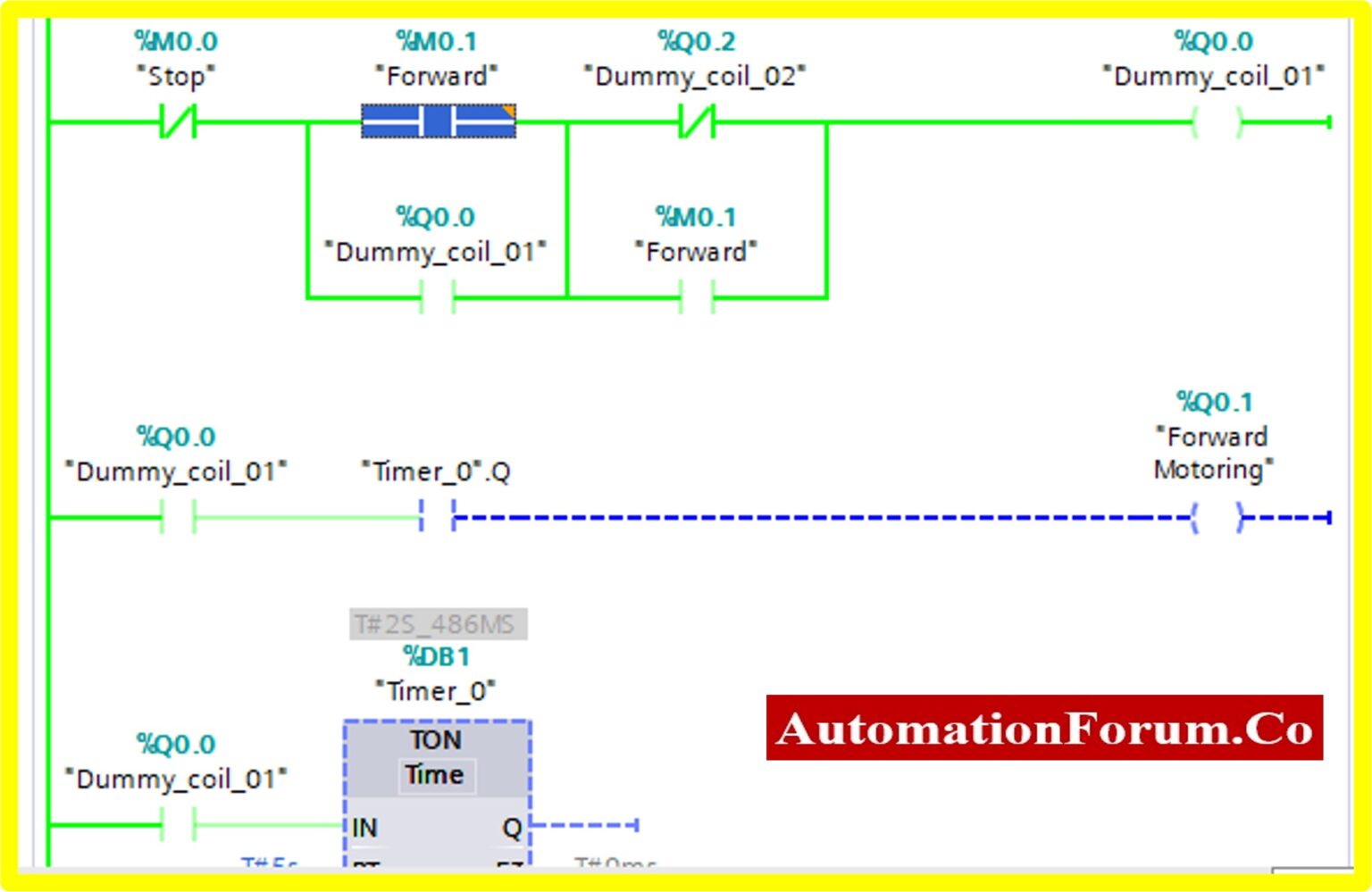 How to use Siemens TIA Portal to create PLC Ladder Logic for three phase motor Forward and Reverse