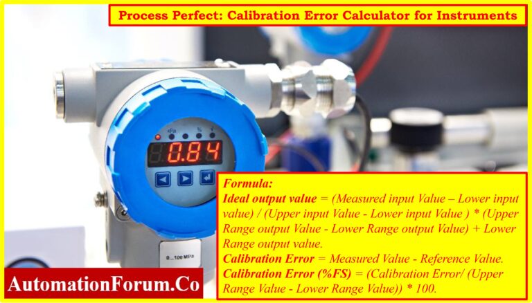 Process Perfect Calibration Error Calculator For Instruments