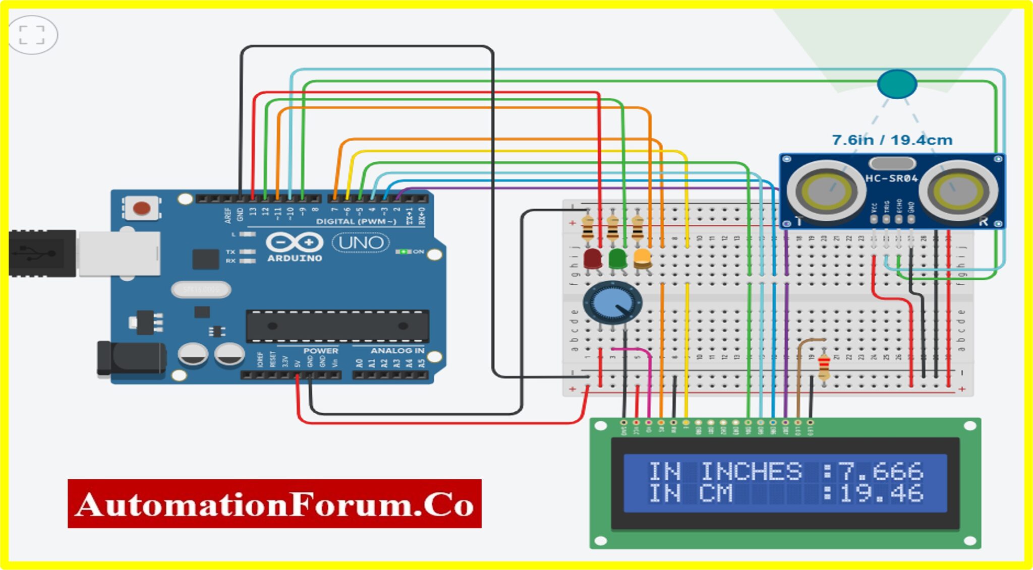 Distance Measurement Using Ultrasonic Sensor with Arduino UNO