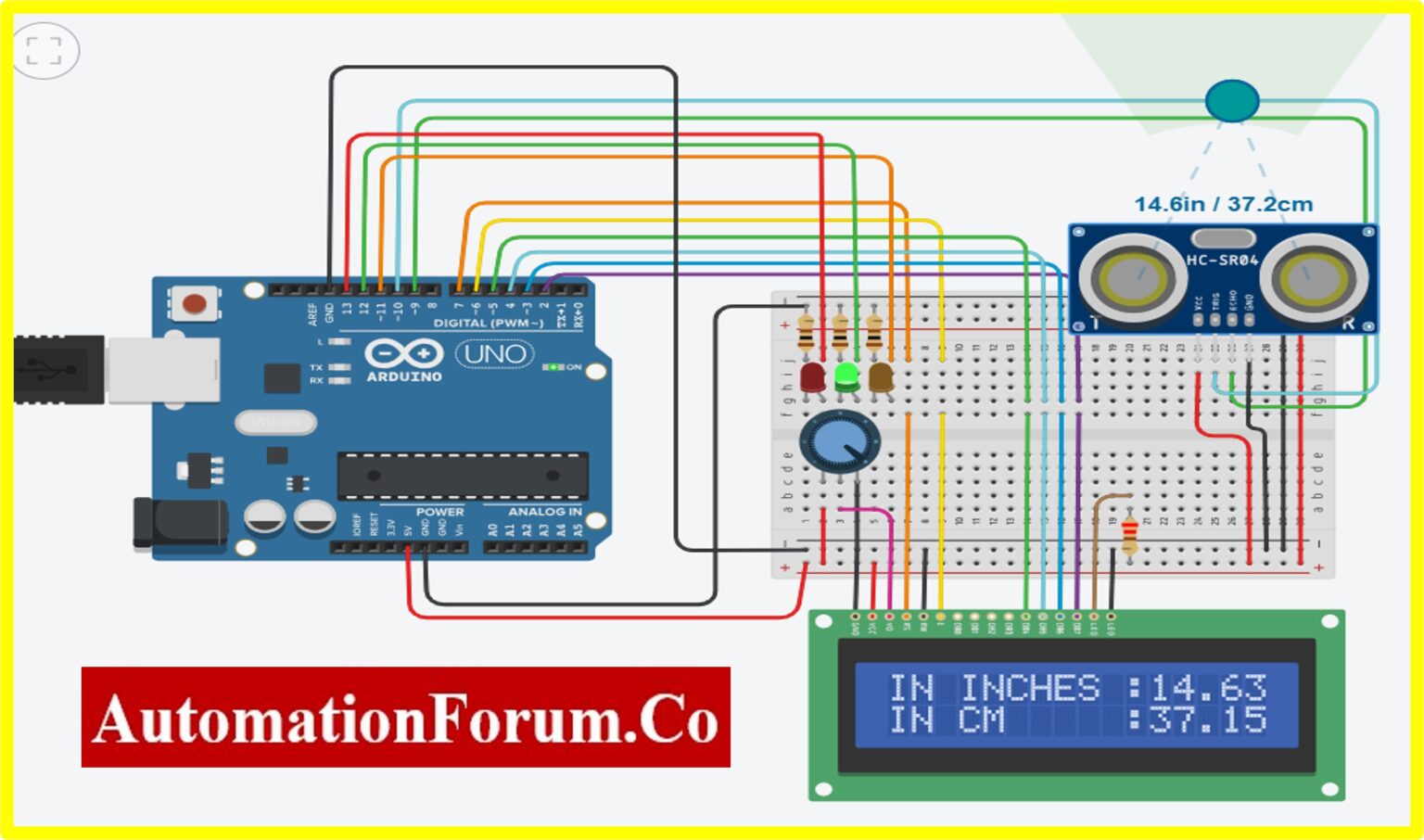 Distance Measurement Using Ultrasonic Sensor with Arduino UNO