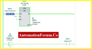 How to create and use different Comparator blocks in PLC ladder logic?