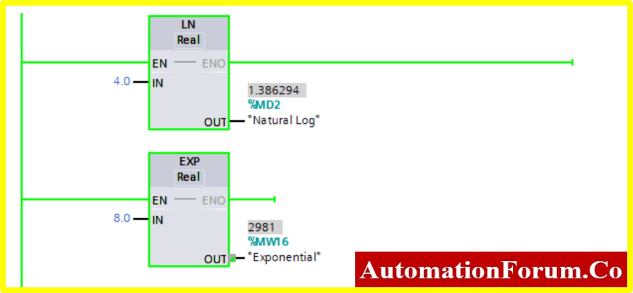 How to use Different Math Functions using the Siemens TIA Portal
