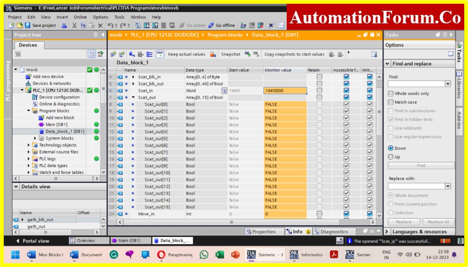 How to use Different MOVE BLOCK in Siemens TIA Portal