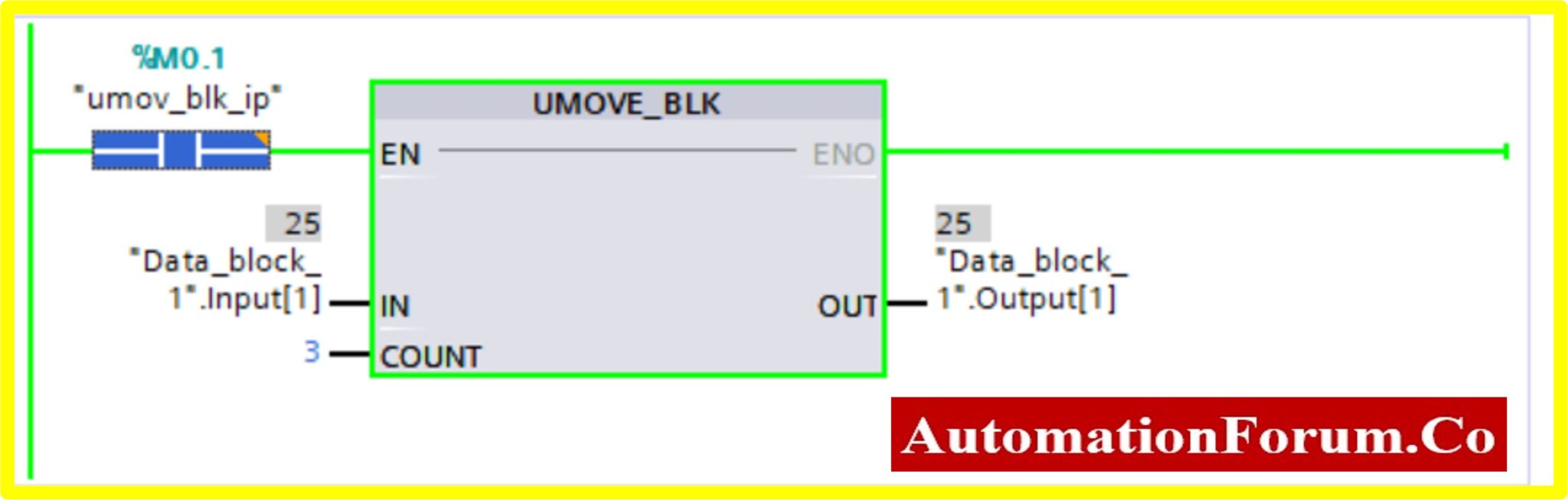 How to use Different MOV BLOCK in Siemens TIA Portal