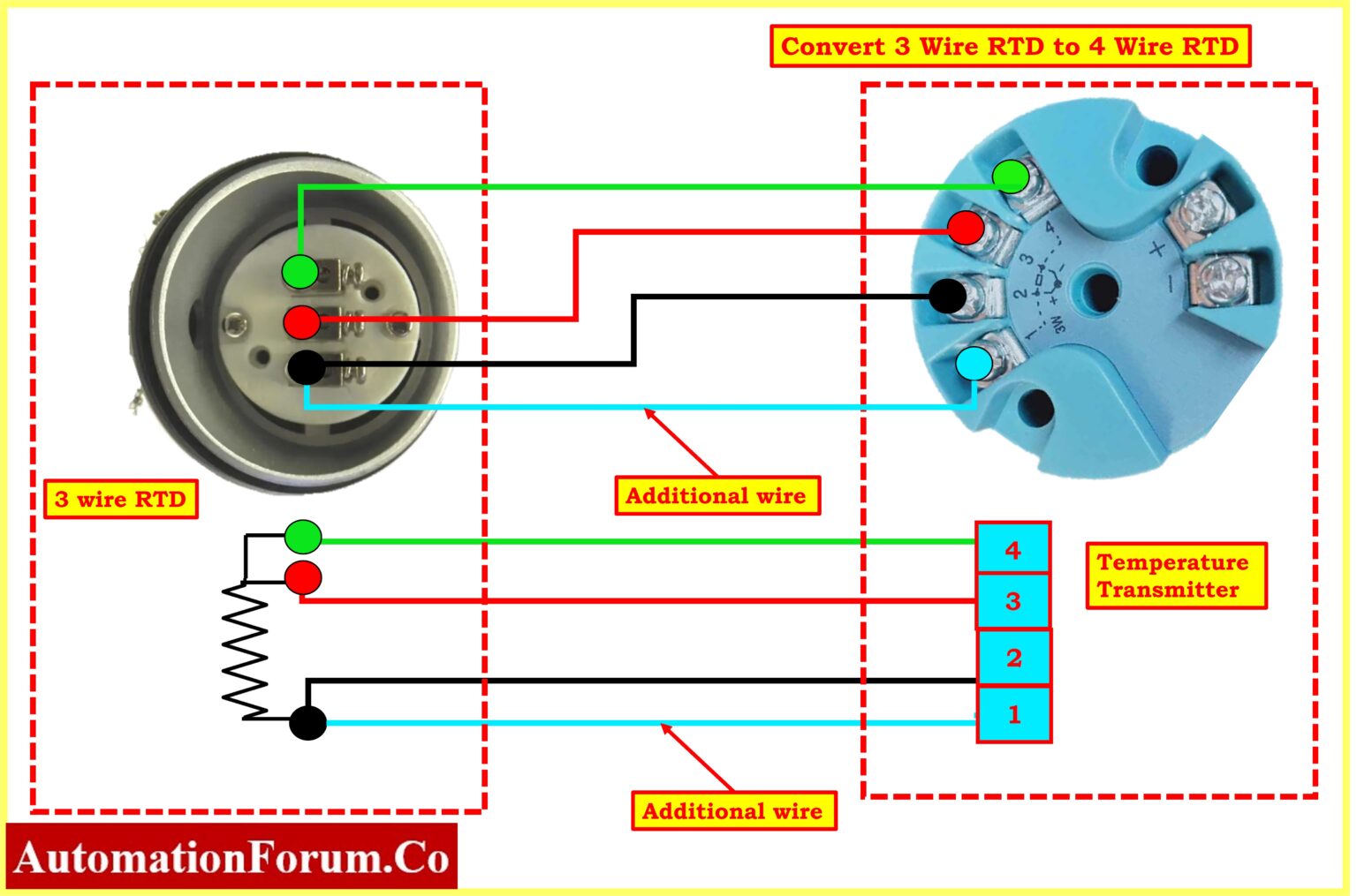 Converting 2-Wire and 3-Wire RTDs into 4-Wire RTDs