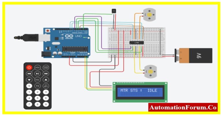 Direction and Speed Control of DC Motor Using IR Remote Control