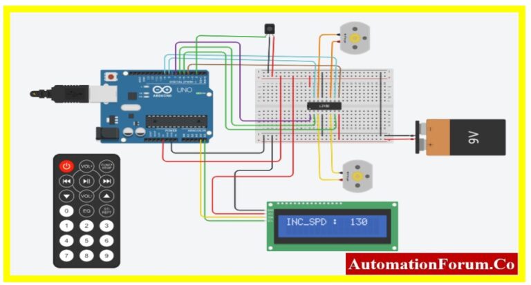 Direction and Speed Control of DC Motor Using IR Remote Control