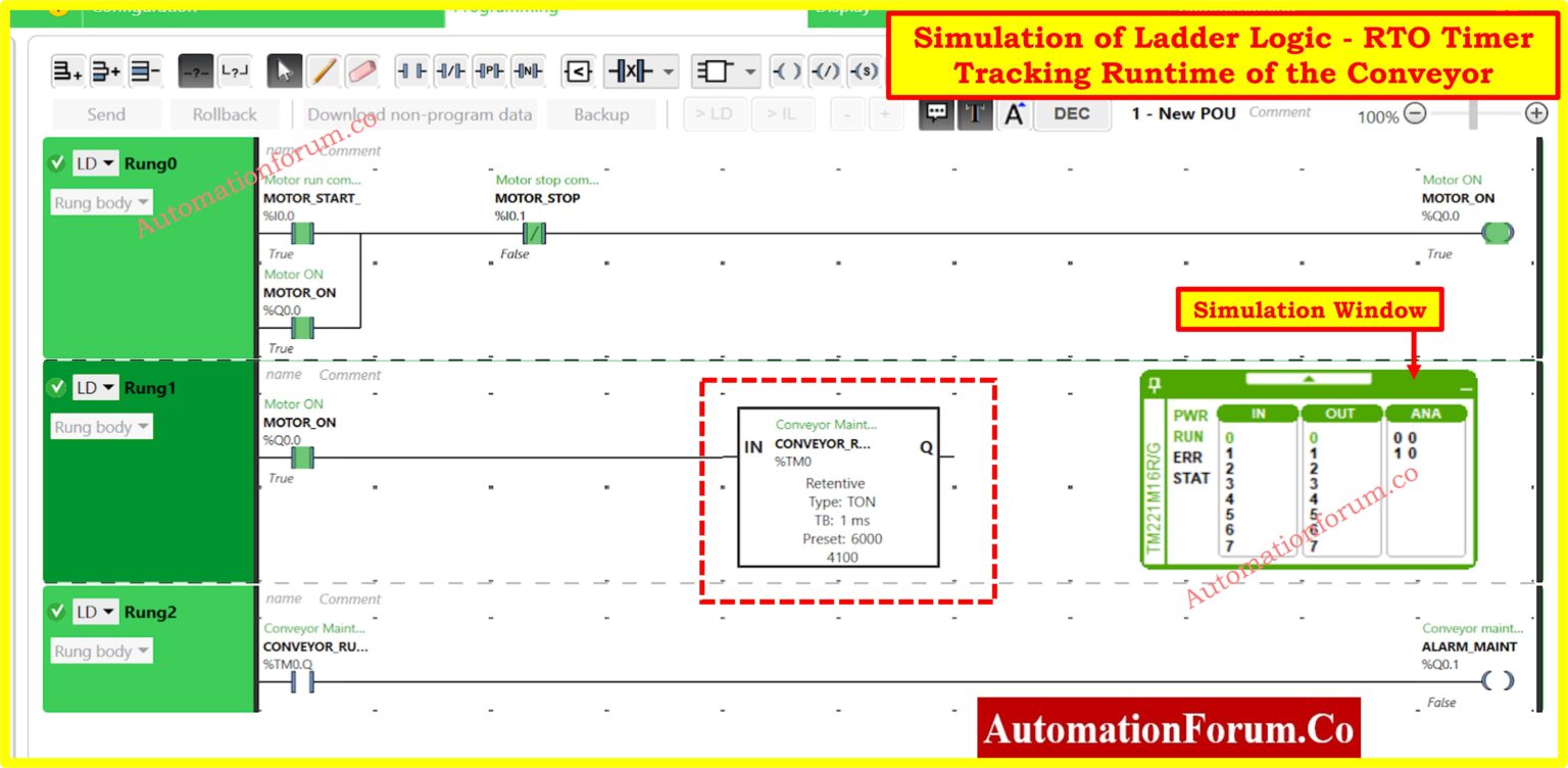 Retentive Timer On (RTO) in PLC Programming