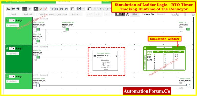 Retentive Timer On (RTO) in PLC Programming