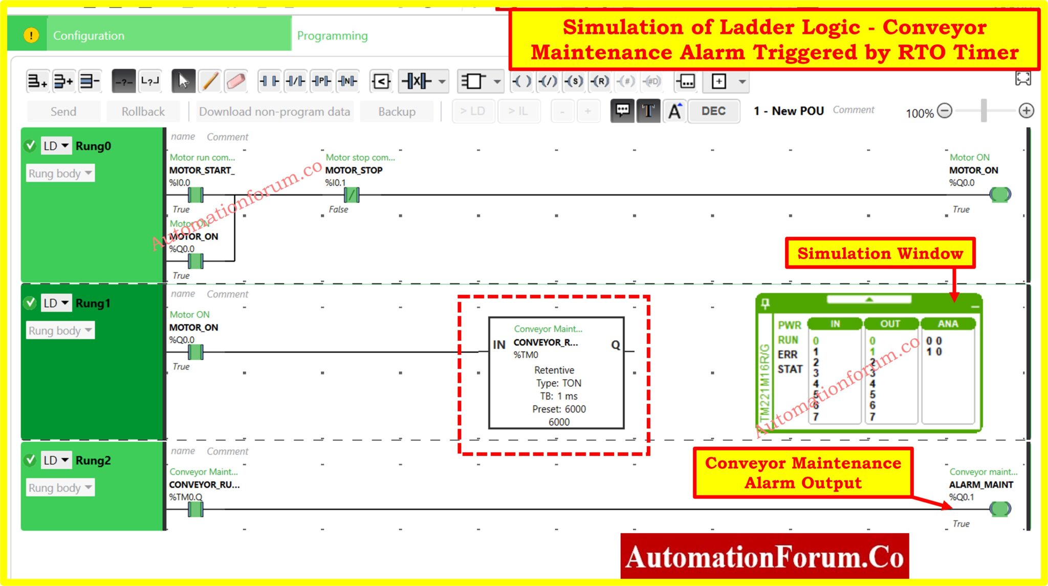 Retentive Timer On (RTO) in PLC Programming