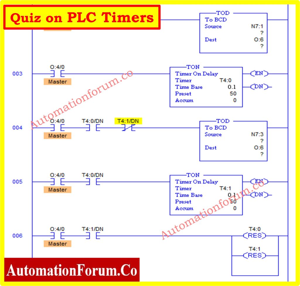 Plc Timers Quiz Instrumentation And Control Engineering