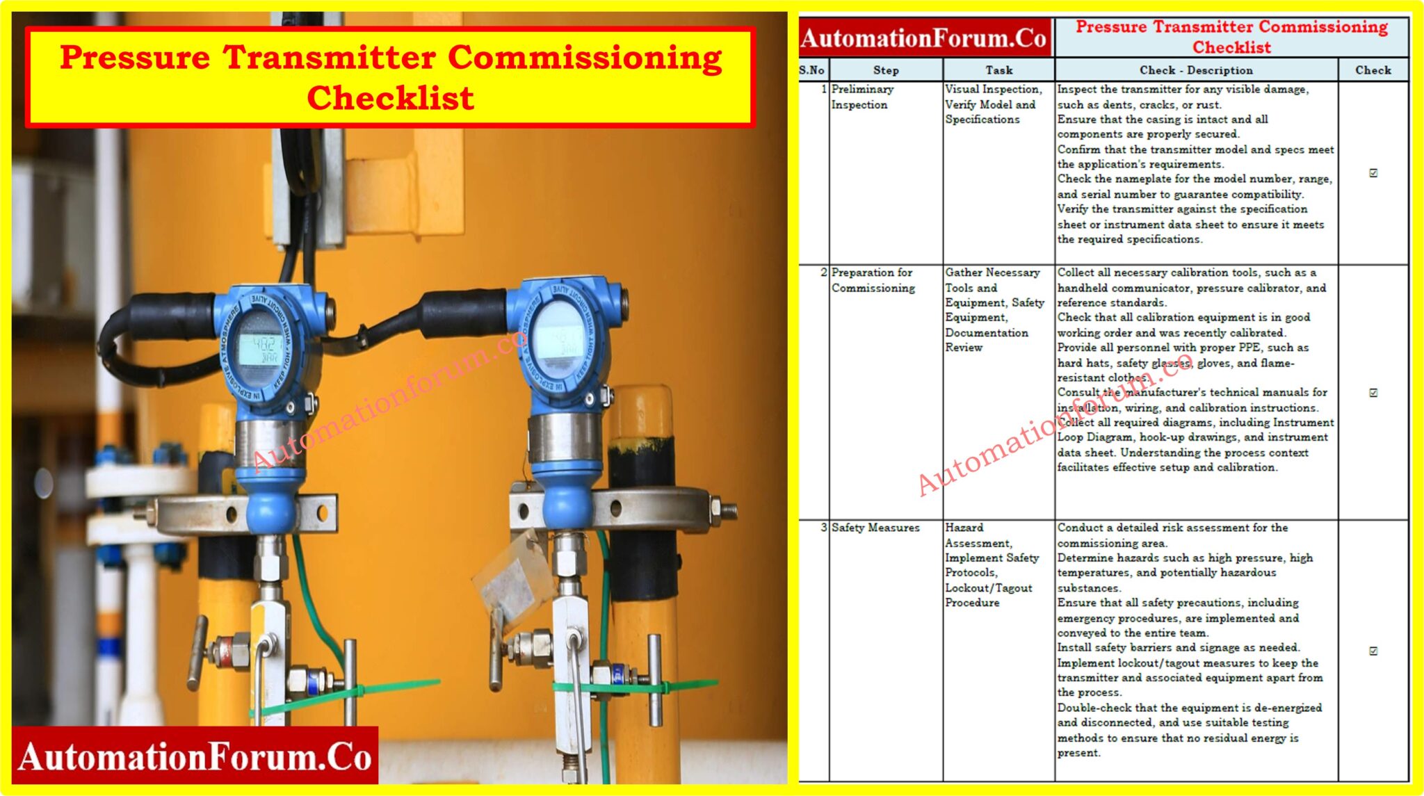 Pressure-Transmitter-Commissioning-Checklist-1 | Instrumentation and ...
