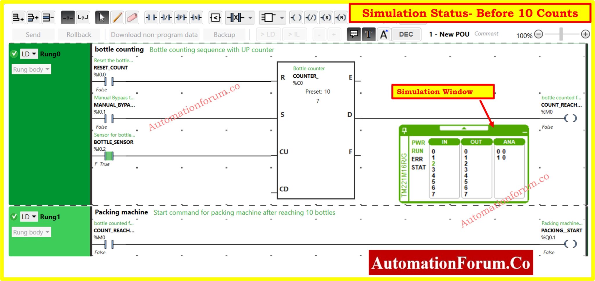 UP Counter in PLC Programming