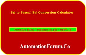 Psi to Pascal (Pa) Conversion Calculator