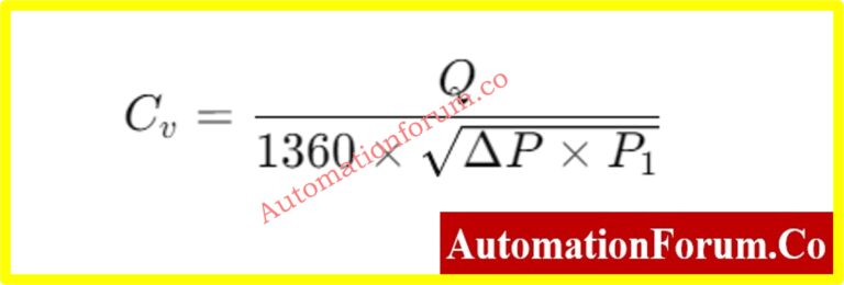 Cv to Cg for Gases Conversion Calculator: Control Valve Sizing