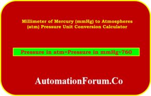 Millimeter of Mercury (mmHg) to Atmospheres (atm) Pressure Unit ...