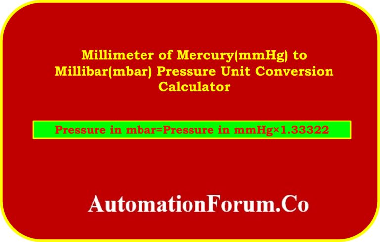 Millimeter of Mercury(mmHg) to Millibar(mbar) Pressure Unit Conversion ...
