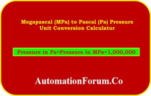 Megapascal (MPa) to Pascal (Pa) Pressure Unit Conversion Calculator