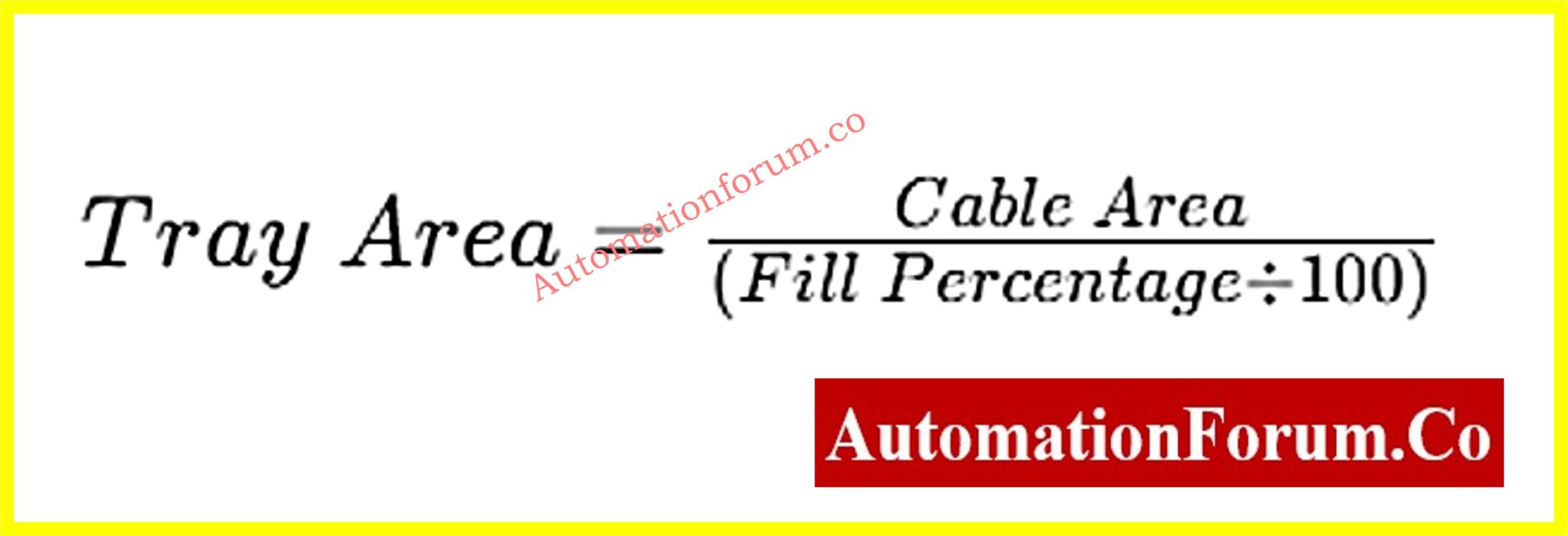 Cable Tray Fill Percentage Calculator