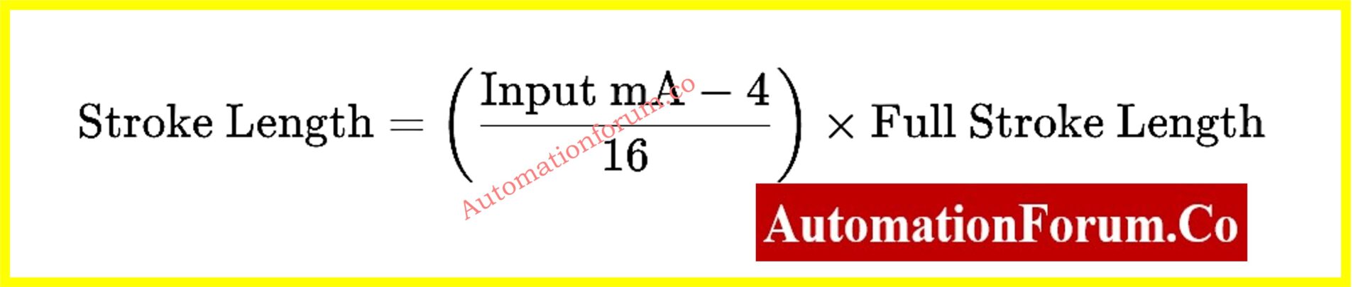 Control Valve Stroke Length Calculator