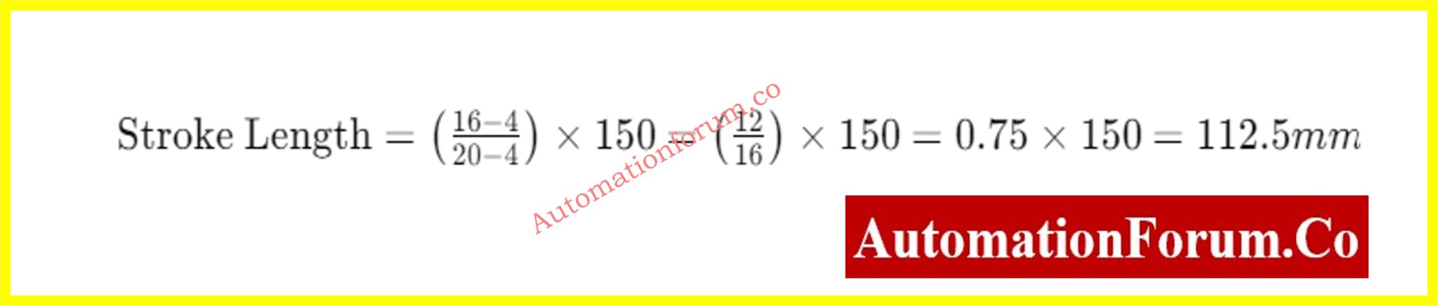 Control Valve Stroke Length Calculator