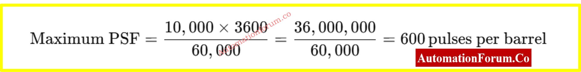 Maximum PSF( Pulse Scaling Factor) Calculator for Coriolis Flow Meters