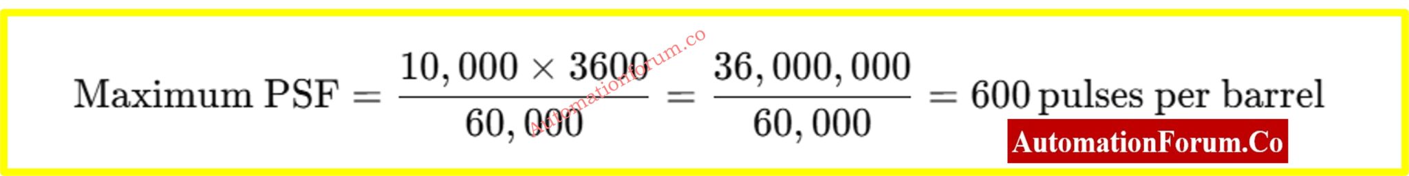 Maximum PSF( Pulse Scaling Factor) Calculator for Coriolis Flow Meters