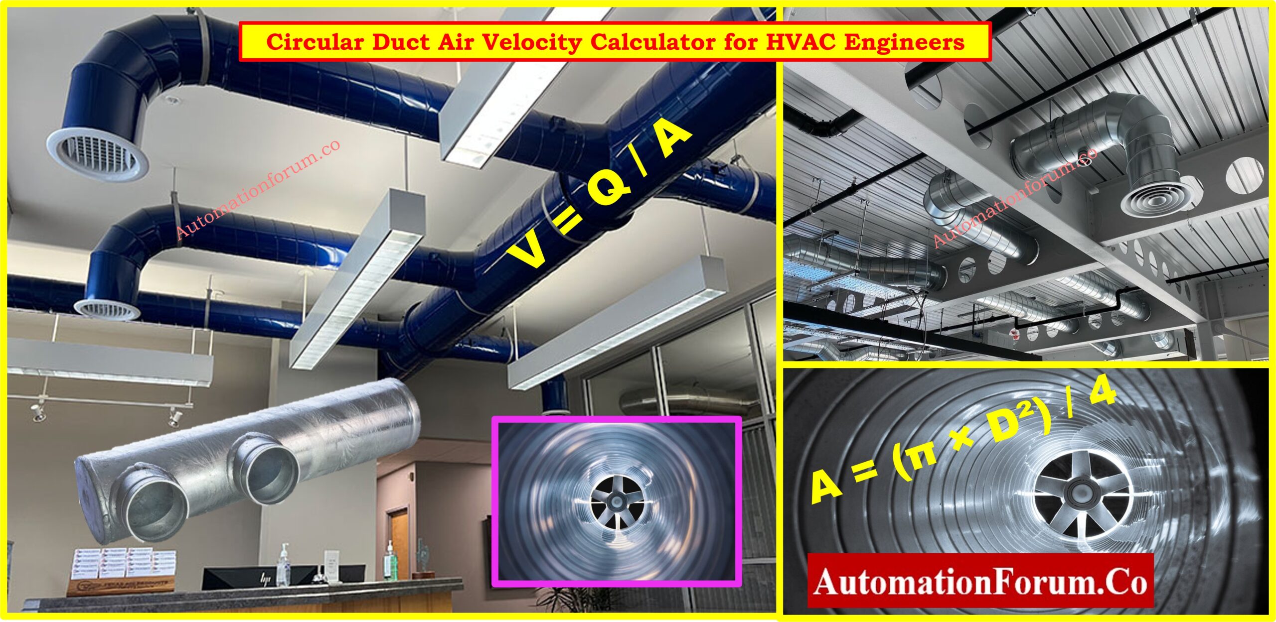 Circular HVAC Duct Air Velocity Calculator for Engineers