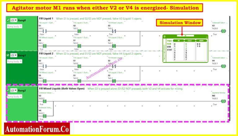 Step-by-Step PLC Ladder Logic for Automatic Liquid Mixing Process with ...