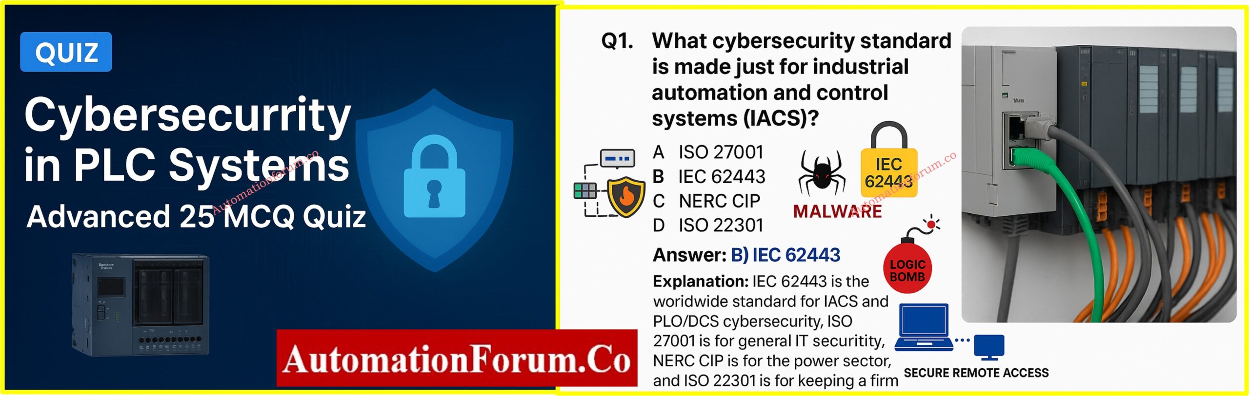 Advanced Cybersecurity in PLC Systems Quiz – 25 Expert MCQs