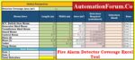 Fire Alarm Detector Coverage Calculator - Excel Tool for NFPA, BS 5839 ...