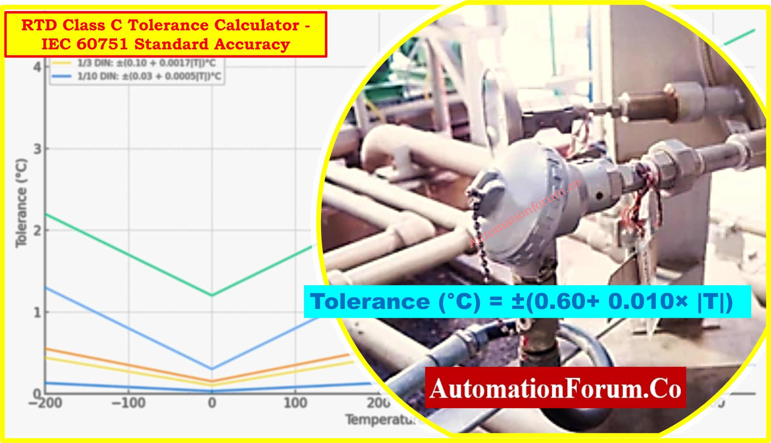 RTD Class C Tolerance Calculator - IEC 60751 Accuracy Guide