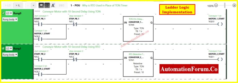 Why RTO is Preferred Over TON Timer in PLC Programs | Industrial Automation