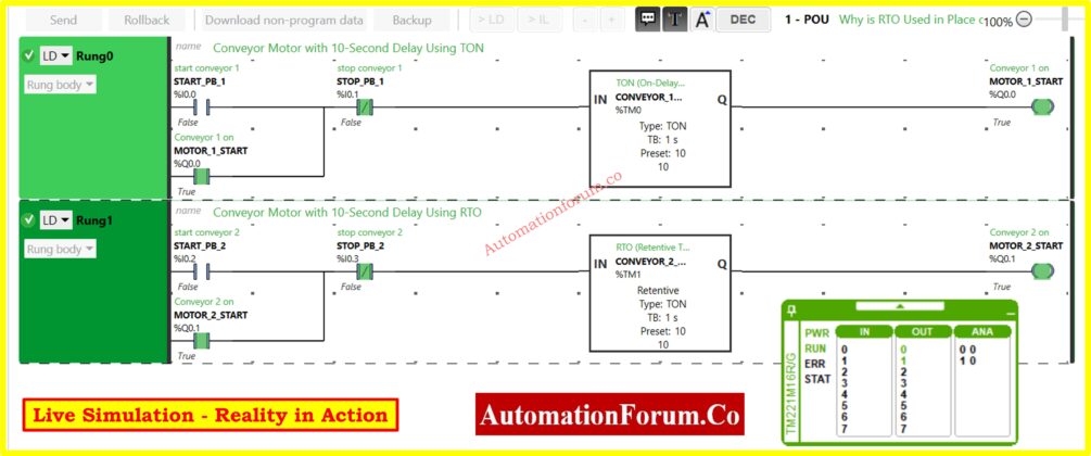 Why RTO is Preferred Over TON Timer in PLC Programs | Industrial Automation