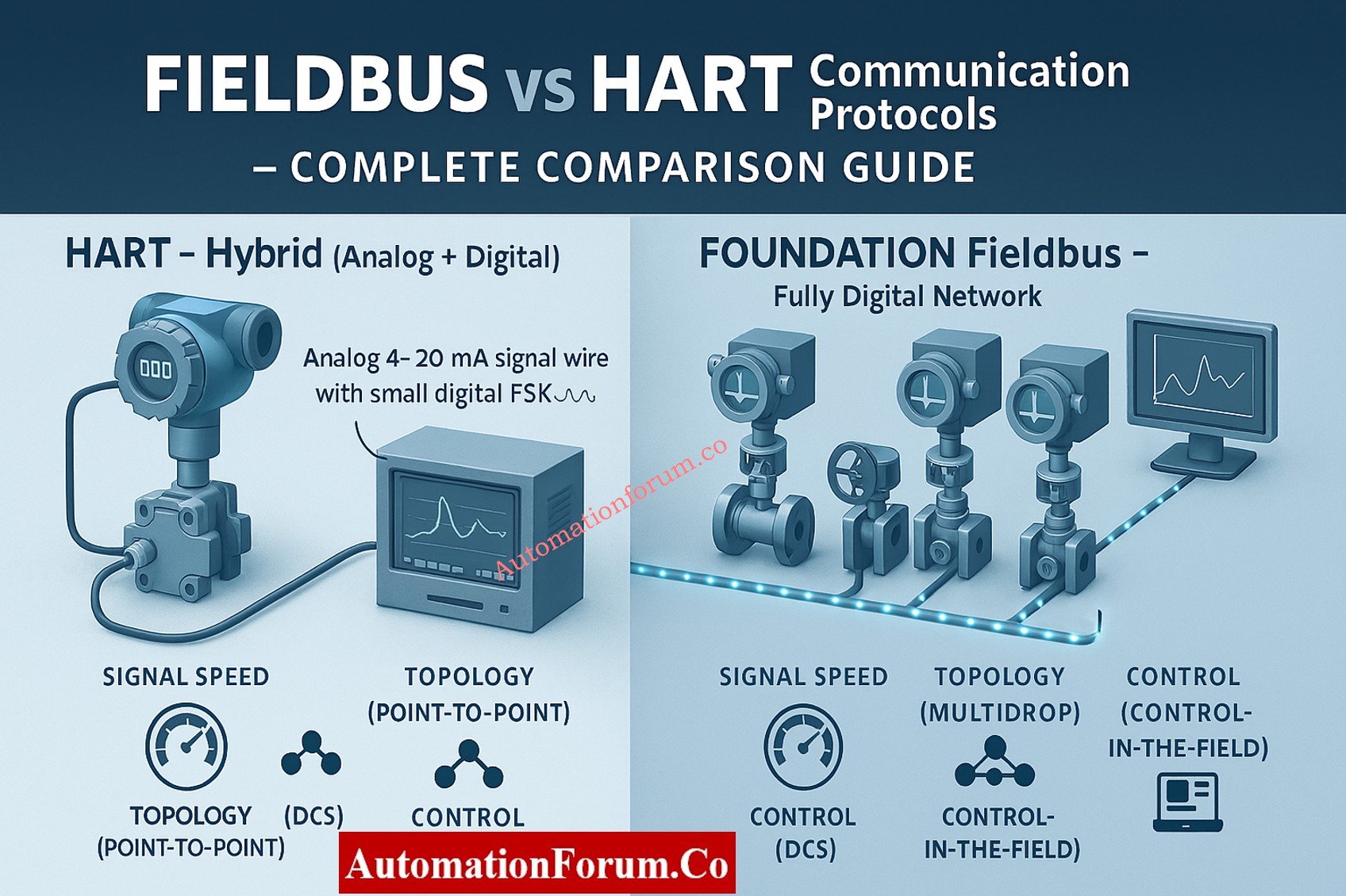 Difference Between Fieldbus and HART Communication Protocols: Detailed ...