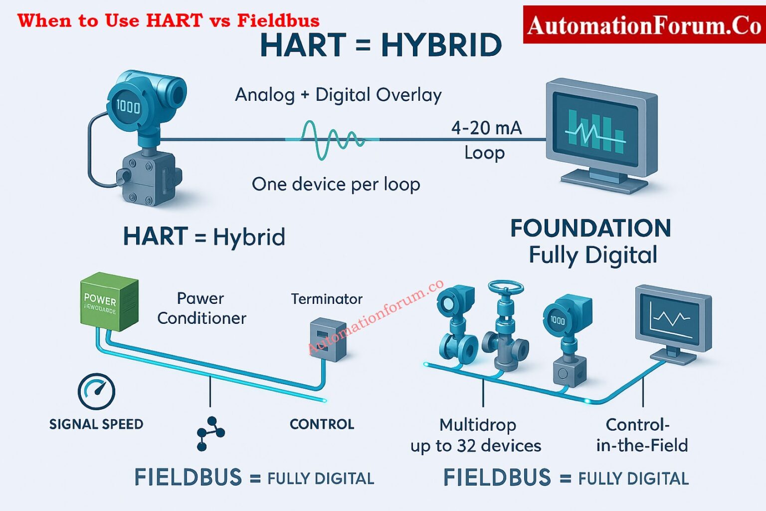 Difference Between Fieldbus and HART Communication Protocols: Detailed ...