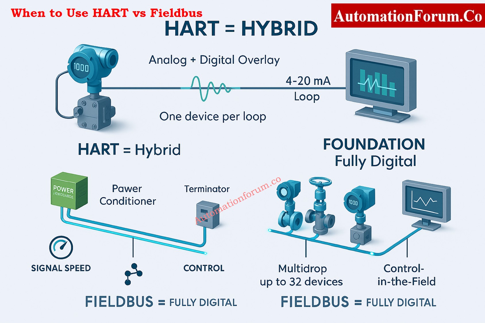 Difference Between Fieldbus and HART Communication Protocols Complete ...