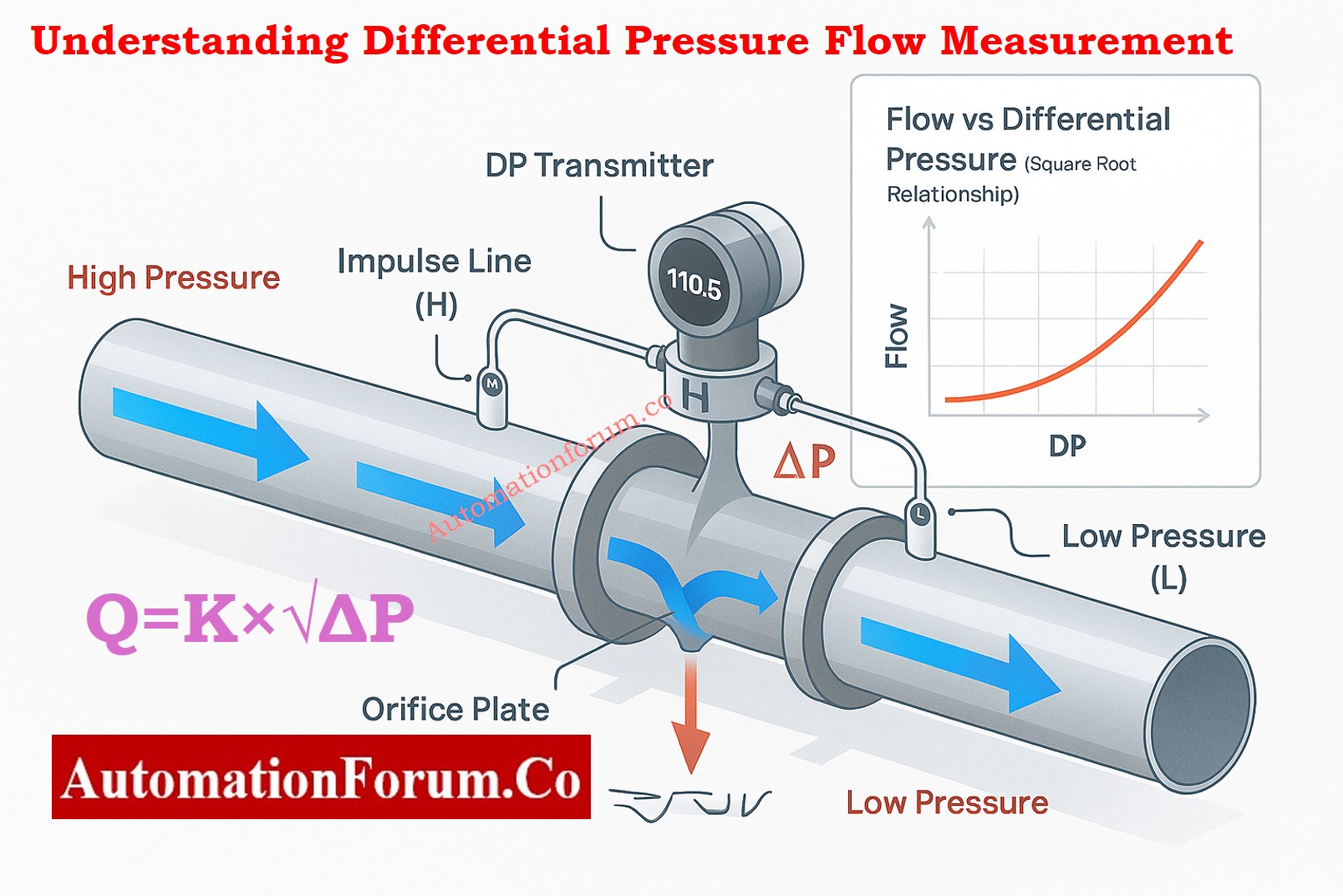 Differential Pressure to Flow Calculator | DP Flow Transmitter Tool for Instrumentation Engineers