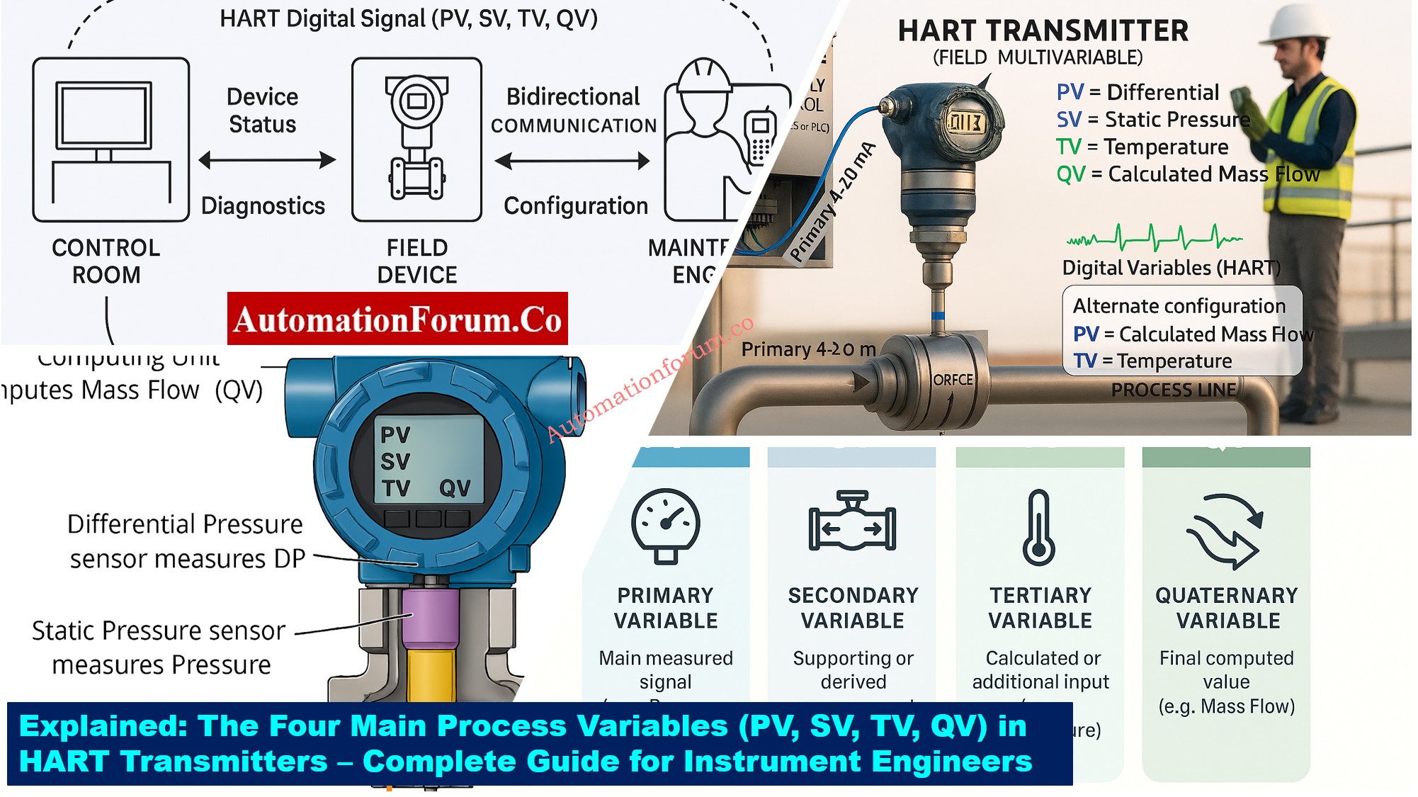 Understanding PV, SV, TV, and QV in HART Transmitters – Complete Guide ...