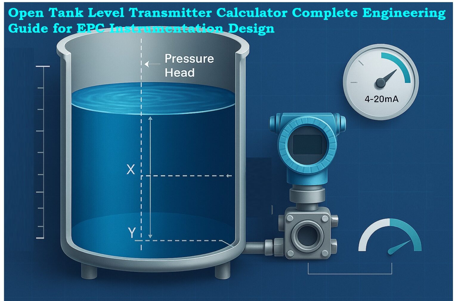 Open Tank Level Transmitter Calculator | 4-20 mA Range, LRV URV, SG ...