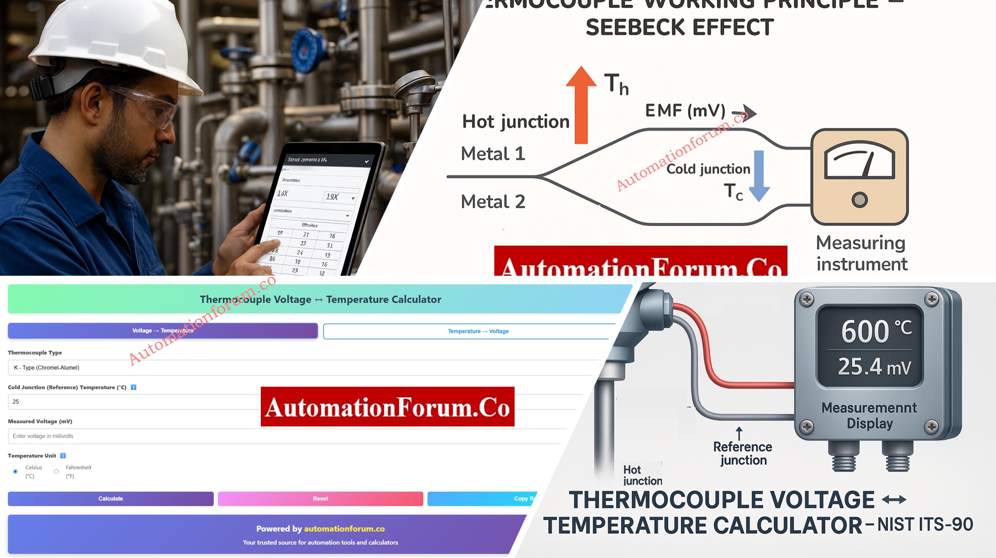 Thermocouple Calculator – Convert Voltage ↔ Temperature (NIST ITS-90 ...