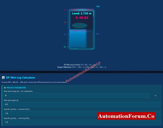 Wet-Leg Level Calculation for DP Transmitters - Complete Engineering Guide