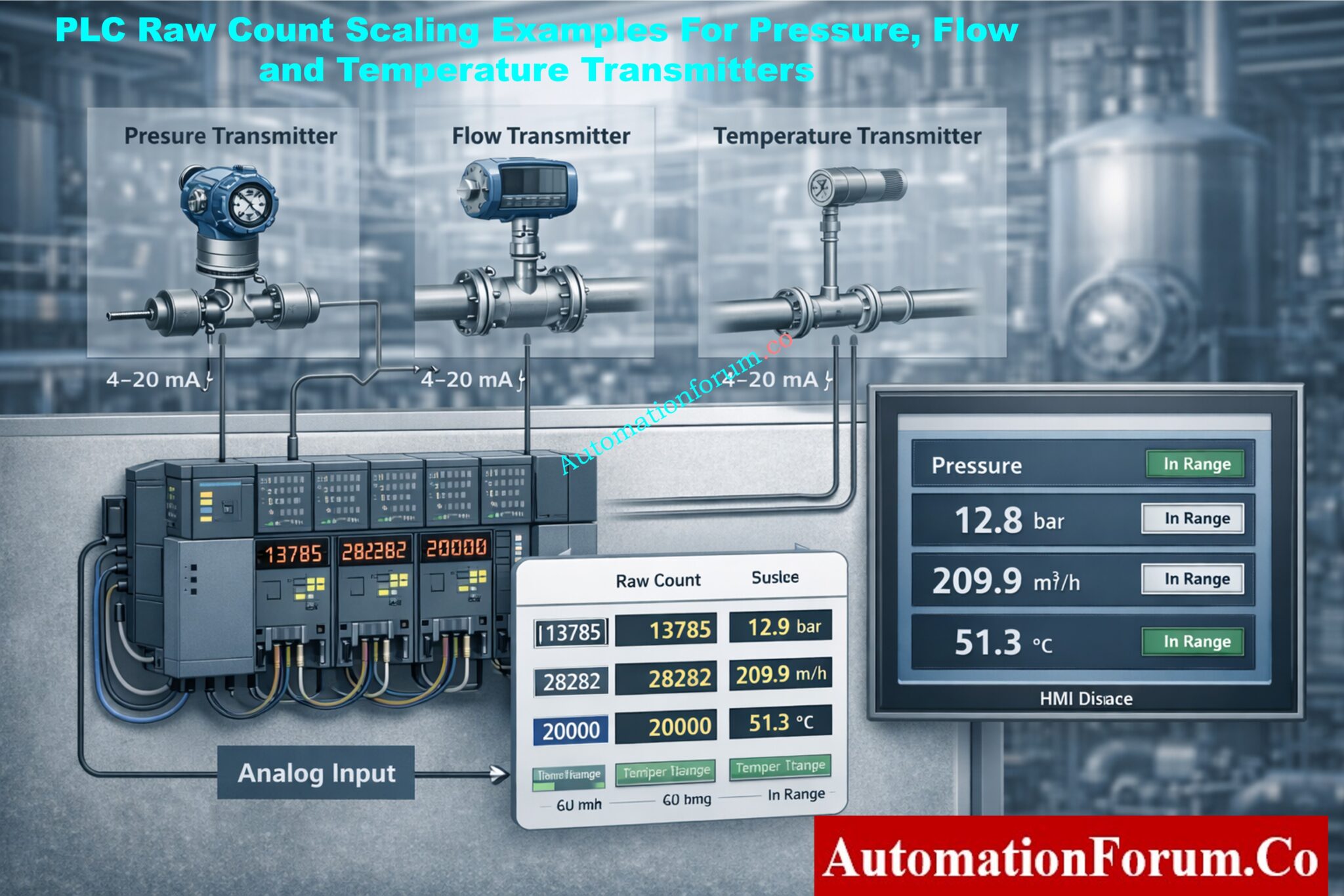 PLC Raw Count Calculator vs PLC Scaling Blocks | 4–20 mA Guide